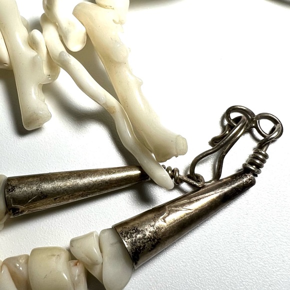Jewelry | Vintage Signed Native American White Branch Coral Necklace ...